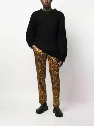 Moschino Animal-print Slim-cut Trousers