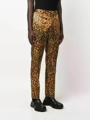 Moschino Animal-print Slim-cut Trousers