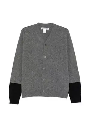 Comme Des Garçons Colour-block Cardigan - Grey