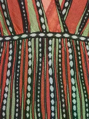 Missoni Sleeveless V-neck Patterned A-line Midi Dress