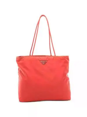 Prada 2000s Triangle Logo Tote Bag