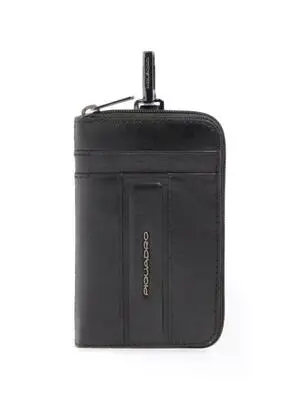 PIQUADRO Key Case With Rfid-protected Card Slots - Black