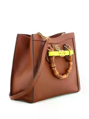 Gucci Diana Nm Bamboo Handle Leather Small Tote Bag