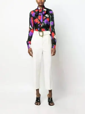 Moschino Floral-print Silk Blouse