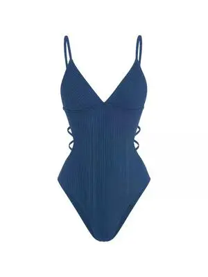 Rip Curl Ribbed Lace-up Swimsuit