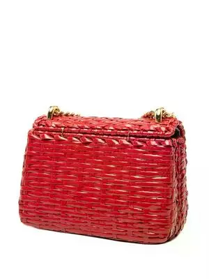 Gucci 2016-2026 Mini Gg Marmont Glazed Wicker Flap Crossbody Bag