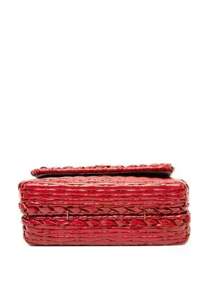 Gucci 2016-2026 Mini Gg Marmont Glazed Wicker Flap Crossbody Bag