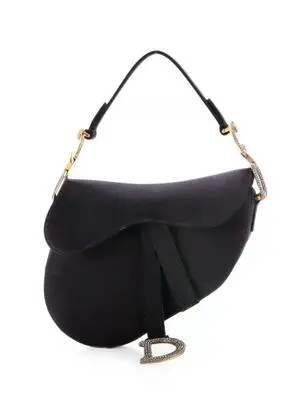 Dior Saddle Handbag Satin With Crystals Mini Shoulder Bag