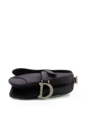 Dior Saddle Handbag Satin With Crystals Mini Shoulder Bag