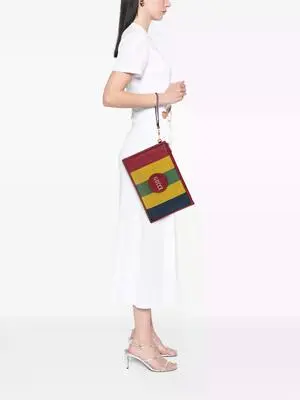 Gucci 2000-2015 Baiadera Canvas Striped Clutch Bag