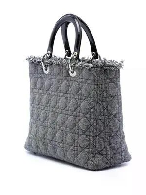 Dior 2011 Large Tweed Cannage Lady Satchel