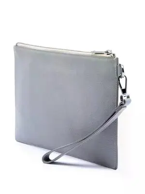 Dior 2022 Grained Calfskin 1947 Signature A5 Pouch Clutch Bag - Grey