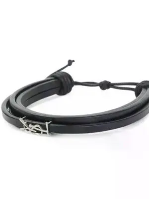 Saint Laurent Cassandre Multi-strand Leather Bracelet