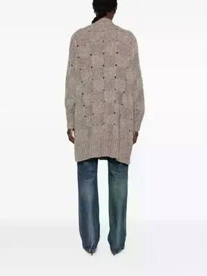 ELY ELY Check-knit Cardigan