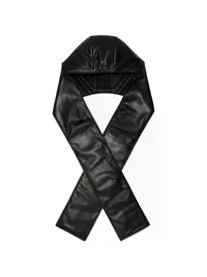 Burberry Leather Hooded Scarf - Black