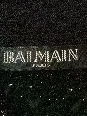 Balmain Tweed Chain-strap Mini Dress - Black