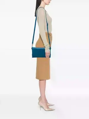 Bottega Veneta 2012-2026 Nappa Intrecciato Flap Crossbody Bag - Blue