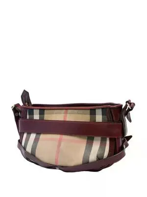 Burberry 2000-2017 House Check Canvas Bridle Langford Crossbody Bag - Brown