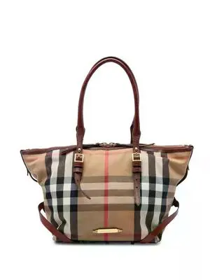 Burberry 2000-2017 Small House Check Canvas Bridle Salisbury Tote Bag