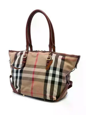 Burberry 2000-2017 Small House Check Canvas Bridle Salisbury Tote Bag