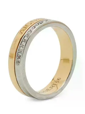 AIGNER Crystal-embellished Engraved Ring
