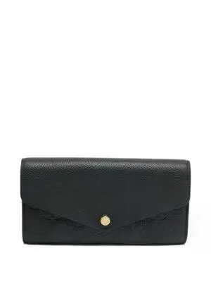 LOUIS VUITTON Sarah Monogram Empreinte Leather Wallet - Black