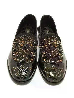 Dolce & Gabbana Studded Patent Leather Loafers