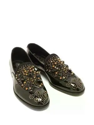 Dolce & Gabbana Studded Patent Leather Loafers