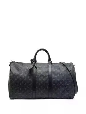 LOUIS VUITTON 2019 Keepall Bandoulière Monogram-eclipse Duffel Bag - Black
