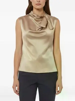 Giorgio Armani Draped Sleeveless Top - Neutrals
