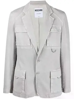 Moschino Military-style Cotton Safari Jacket - Grey
