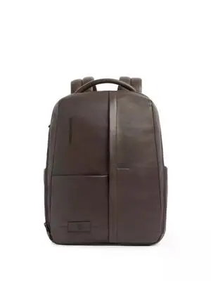 PIQUADRO Grained Leather Backpack - Brown