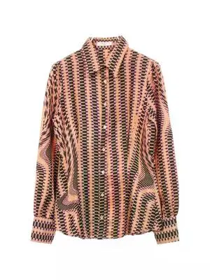Prada 2010s Geometric-print Silk Shirt