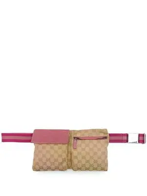 Gucci 2000-2015 Gg Canvas Web Double Pocket Belt Bag - Neutrals
