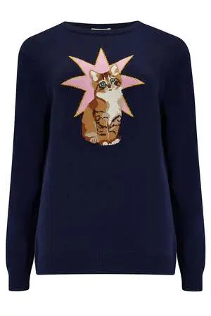 SUGARHILL BRIGHTON Rita Sweater Navy, Star Cat - Blue