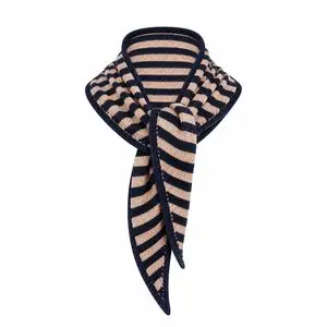LUELLA FASHION Neutrals Cashmere Blend Striped Scarf Navy & Camel - Blue