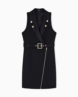 Armani Exchange Slim Fit Dress With Viscose - Black