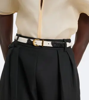 Khaite Luna Cow-print Calf Hair Belt