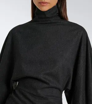 Khaite Harlin Wool And Cashmere Midi Dress