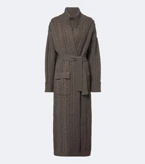 Arch4 Bond Street Cable-knit Cashmere Long Cardigan - Brown