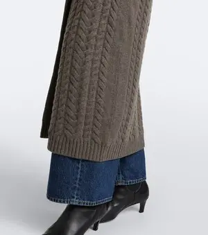 Arch4 Bond Street Cable-knit Cashmere Long Cardigan - Brown