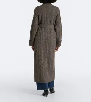 Arch4 Bond Street Cable-knit Cashmere Long Cardigan - Brown