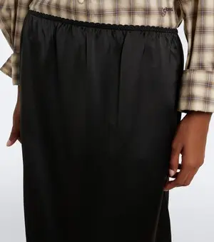 GANNI Lace-trimmed Ruffled Satin Miniskirt