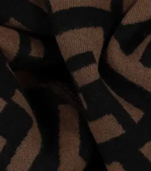 Fendi Ff Intarsia Cashmere Scarf - Brown