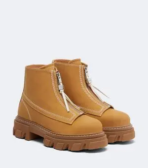 GANNI Coated Ankle Boots - Brown