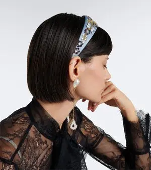 Erdem Embellished Satin Headband
