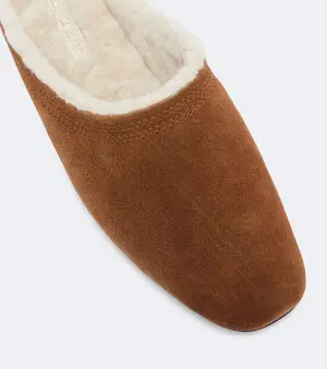 Veronica Beard Narcisa Shearling-lined Suede Mules