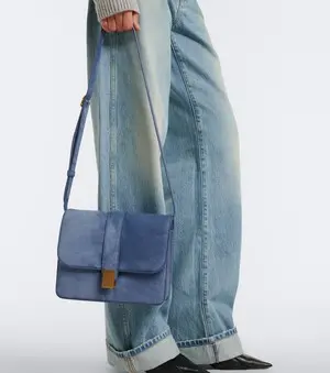 Khaite Blake Medium Suede Crossbody Bag