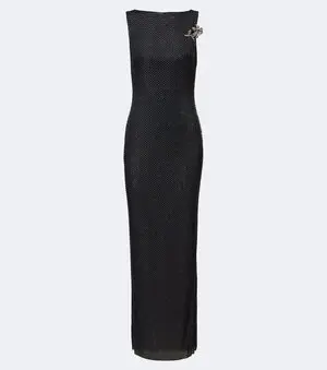 Roland Mouret Embellished Mesh Gown - Grey