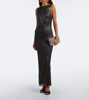Roland Mouret Embellished Mesh Gown